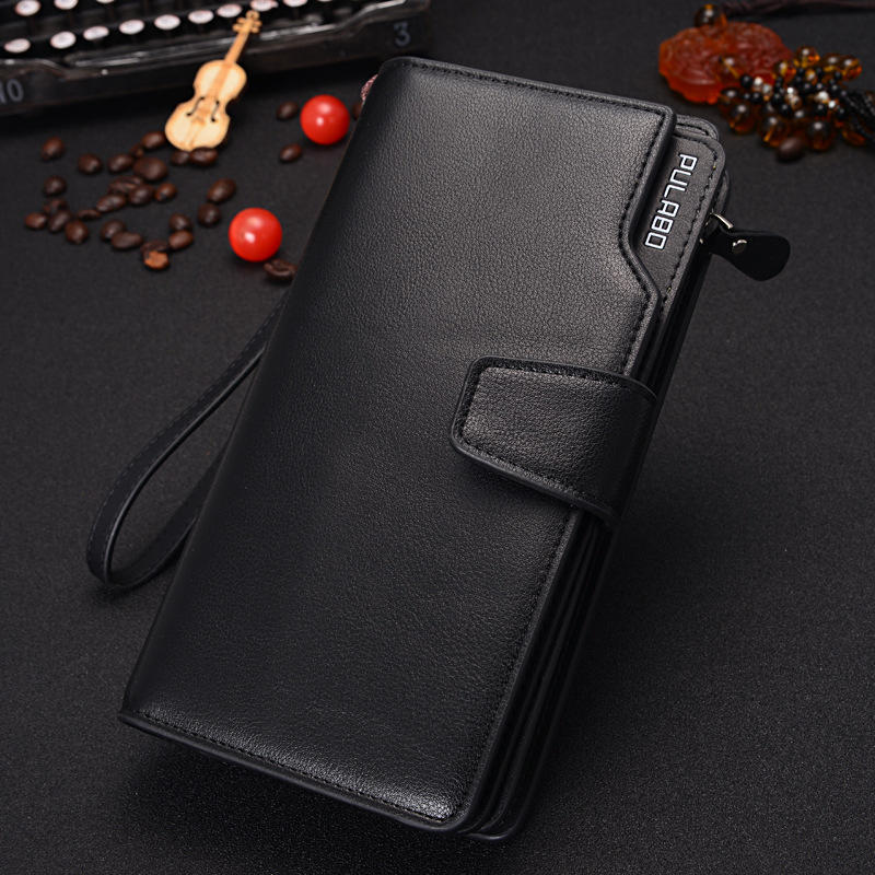 Buy Men Wallets Long Purse Wallet Male Clutch Leather Zipper Wallet ...