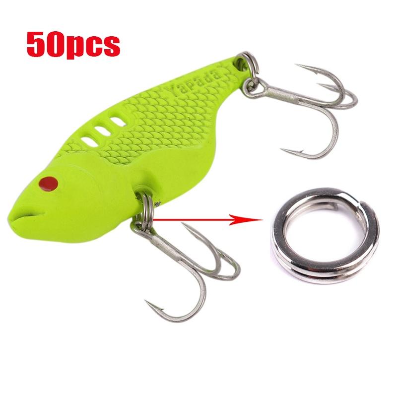 Buy 100pcs Fishing Split Rings For Crank Hard Bait Silver Stainless Steel 3#-8# Double Loop ...