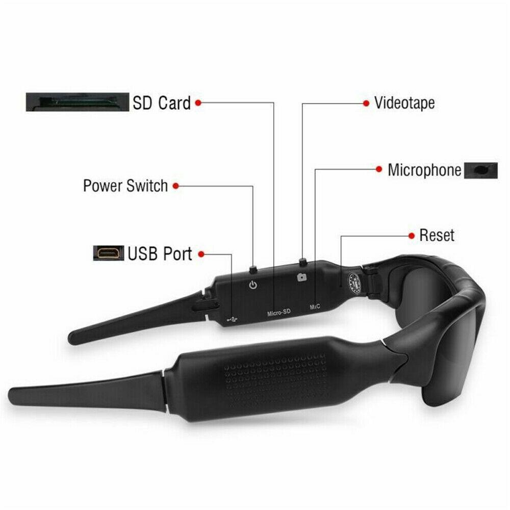 Buy Mini HD Spy Camera Glasses 1080P Hidden Eyeglass Sunglasses Eyewear ...