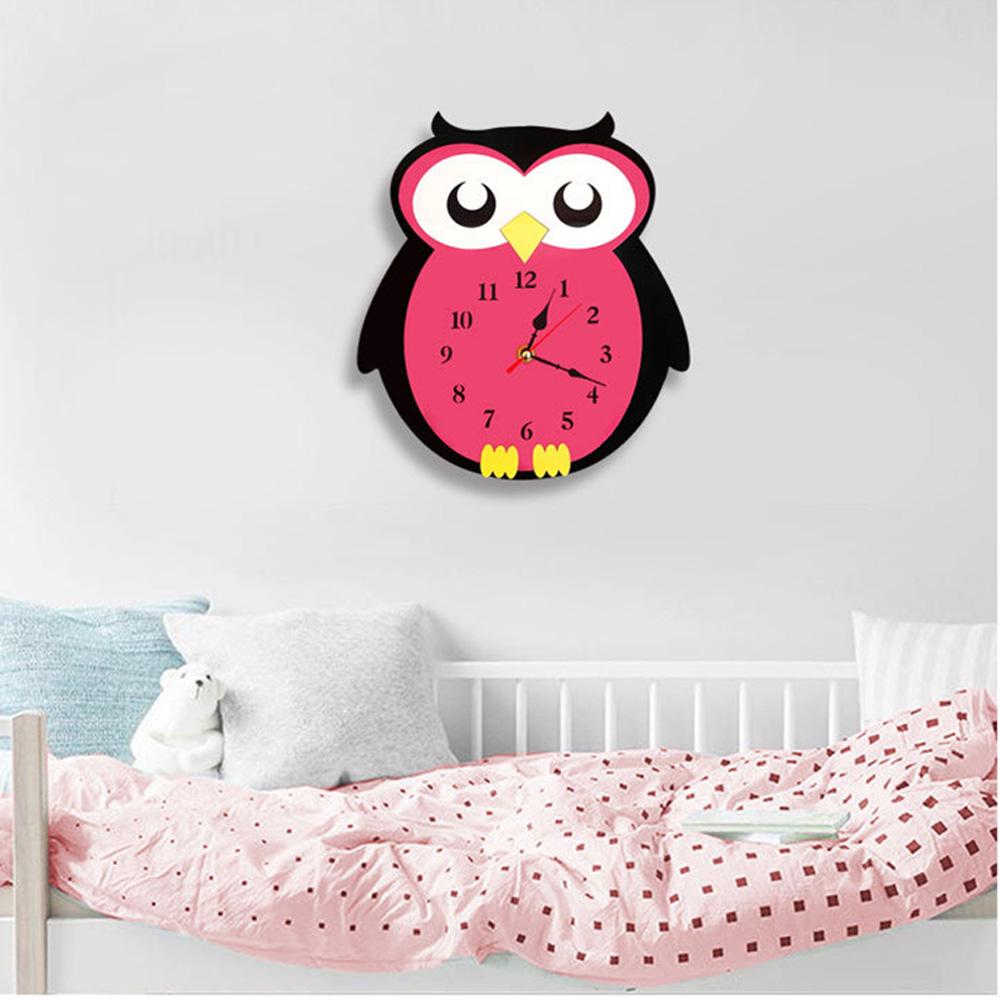Acrylic Cute Cartoon Owl Wall Clock Hoom Room Decorate uygun fiyatlı ...