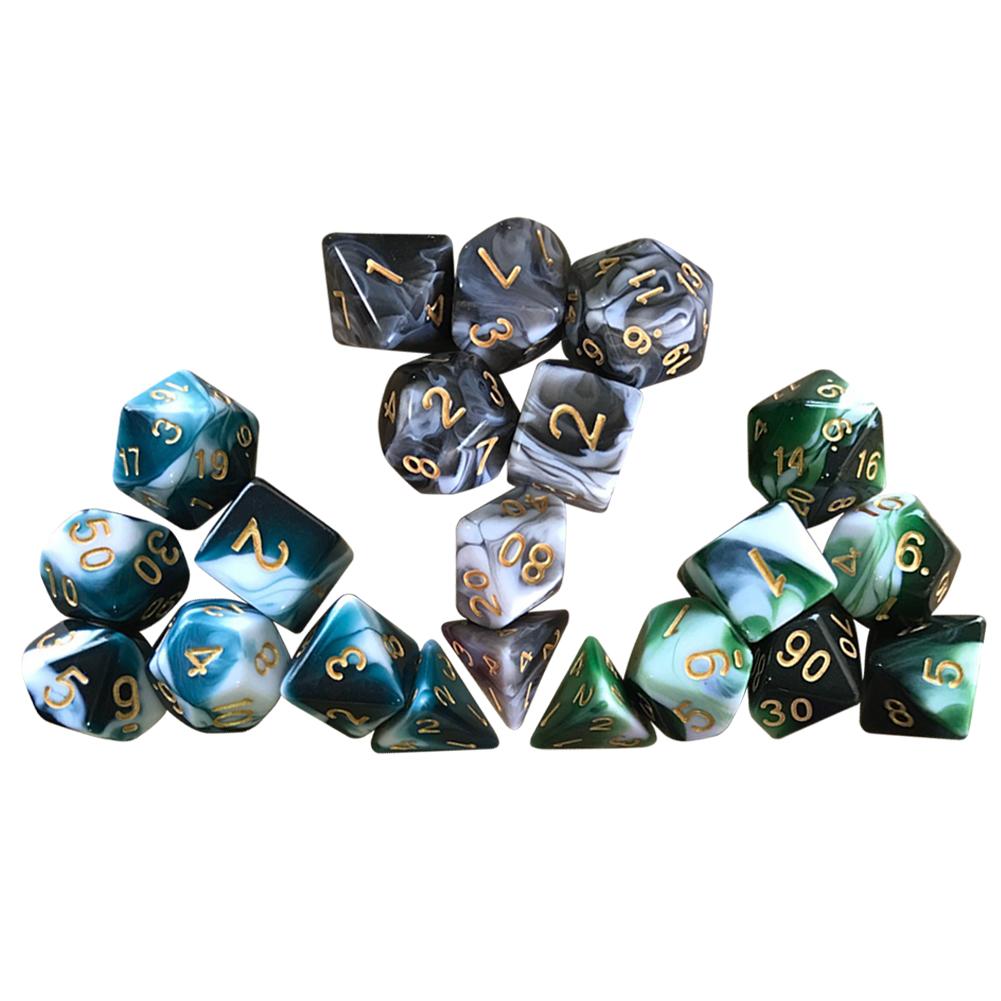 Buy D4 D6 D8 D10 D12 D20 Two-Color Dices Set Tabletop Role-Playing Game ...