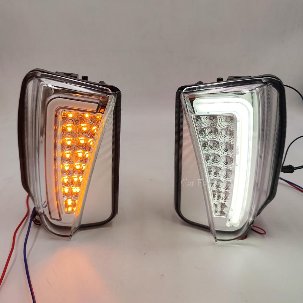 LED Front Bumper Fog Lamp DRL Daytime Running Lights Yellow Turn ...