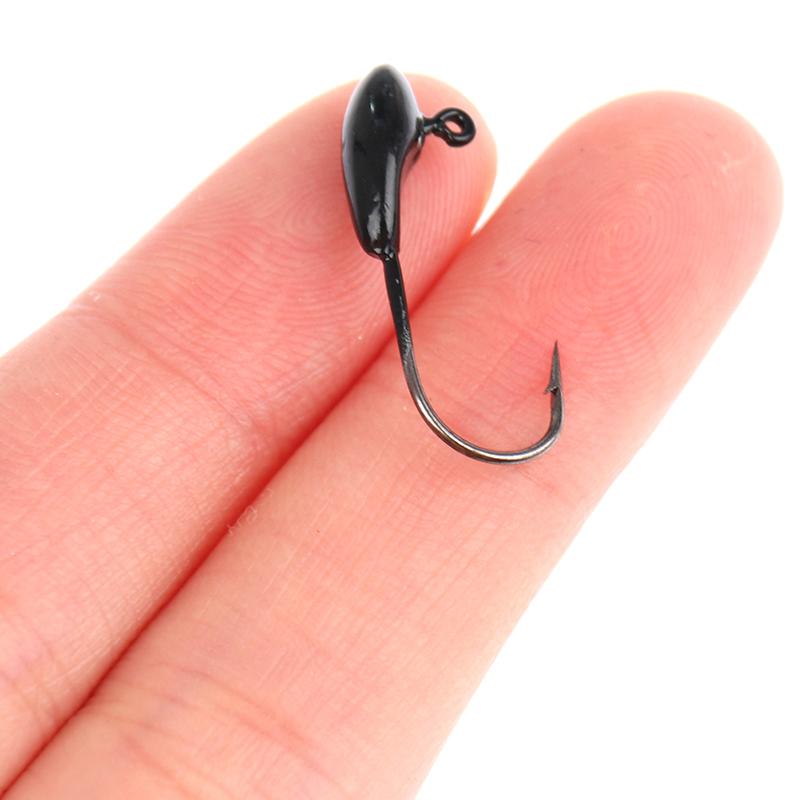 Buy 10Pcs Mini Exposed Lead Head Hooks 1.1G Barbed Hook Soft Lure Ice ...