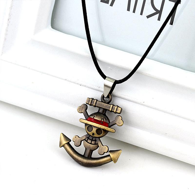 Buy Japanese Anime One Piece Necklace Pendant for Men Pirate Flag Metal ...