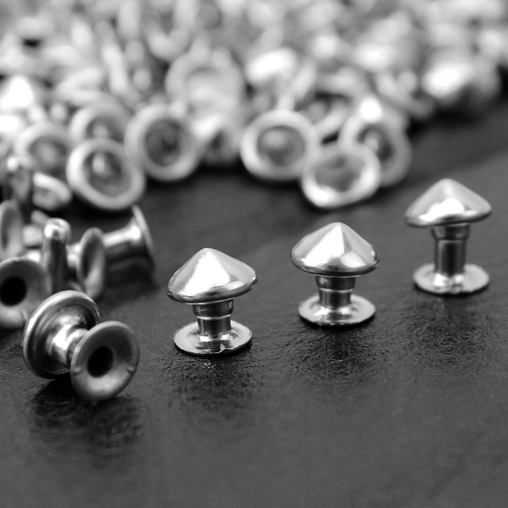 Buy Punk Rock 100 Pieces Metal Silver Cone Rivets Studs DIY For Bags ...