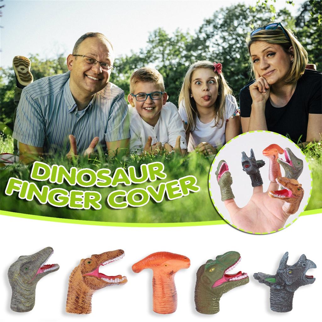 1PCS Finger Puppet Dinosaurs 5 SuitsPerfect For Children To Bathe uygun ...