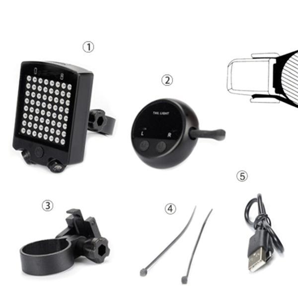 Buy Bright 64 LED Wireless Turn Signals Bike Light Rechargeable Led ...