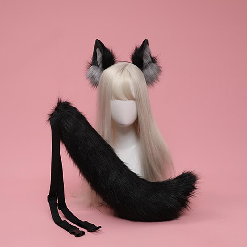 Buy Plush Fox Ear And Fox Tail Set Anime Cosplay Lolita Ear Props ...