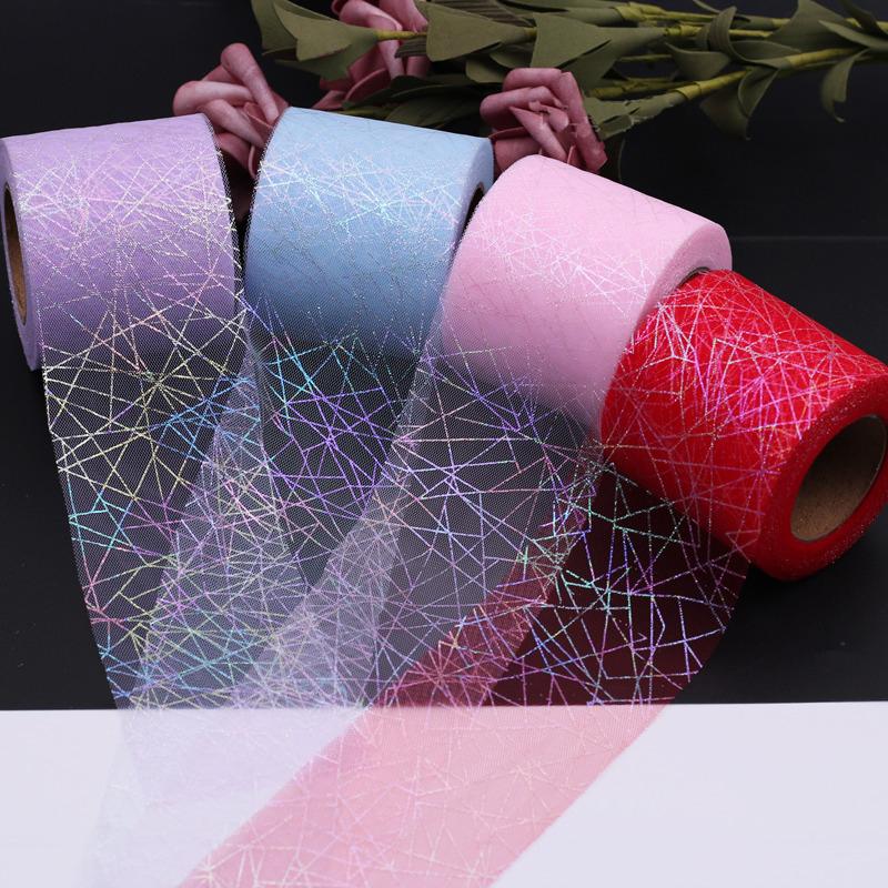 Buy 6cm 25Yards Glitter Tulle Mesh Ribbon Roll Strip Tulle DIY Craft ...