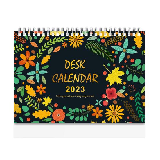 Buy Wide Application 2023 Desk Calendar Floral Print Novel Daily ...