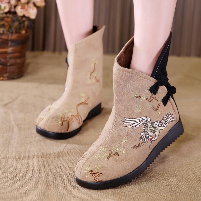 Buy Cloth Shoes National Wind Short Boots Thick Cotton Shoes ...
