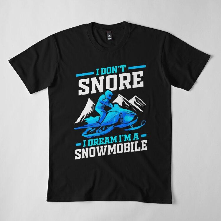 Buy Men Premium Cotton Harajuku T-Shirt Snowmobiling Snowmobile Sled ...