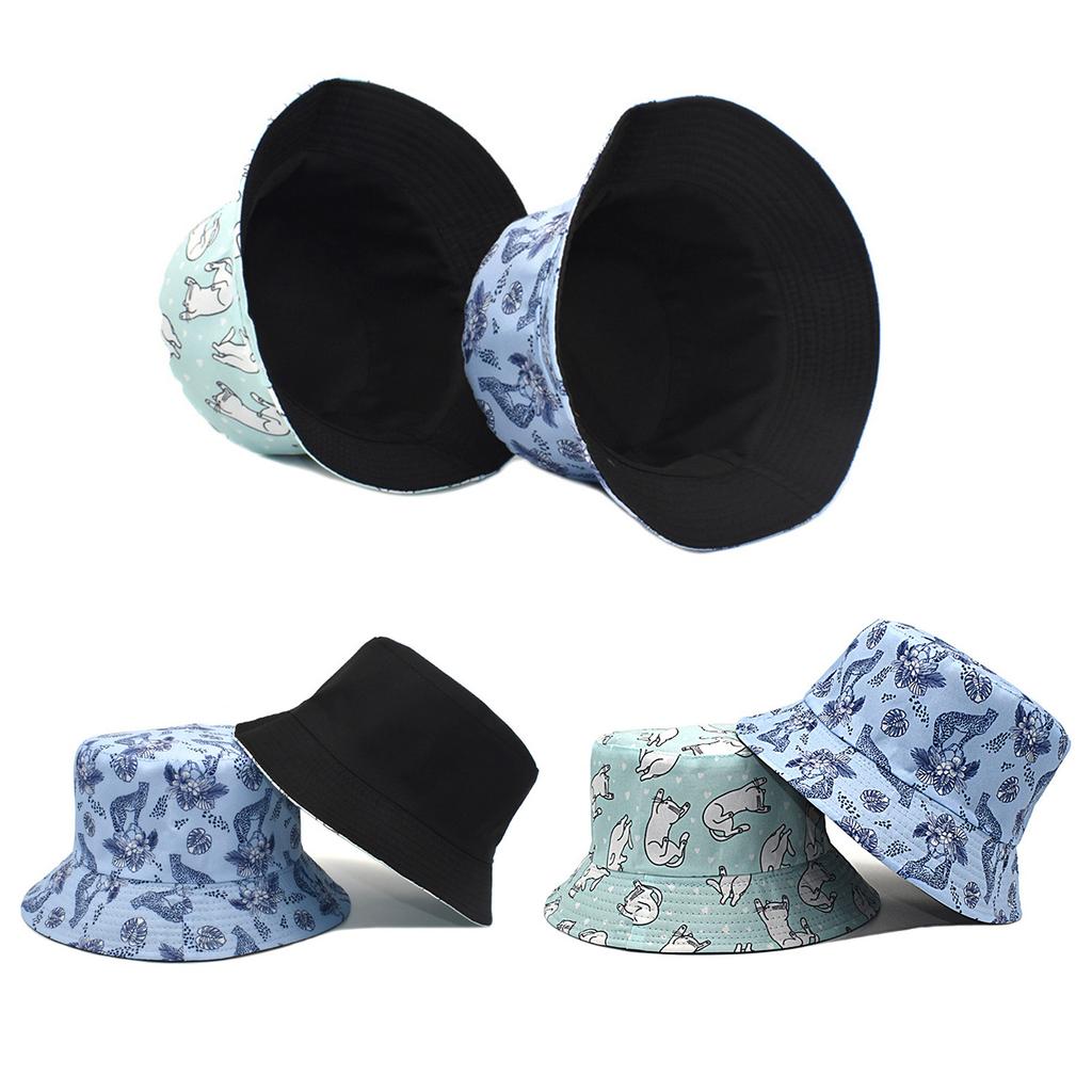 Buy Lovely Animal Print Fisherman Cap Elegant Double-sided Basin Cap ...