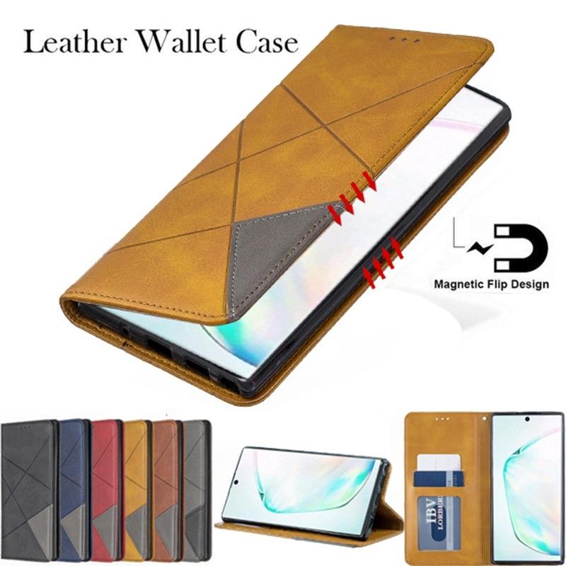 Buy Retro Lozenge Splice Pattern PU Leather with Wallet Design Phone ...