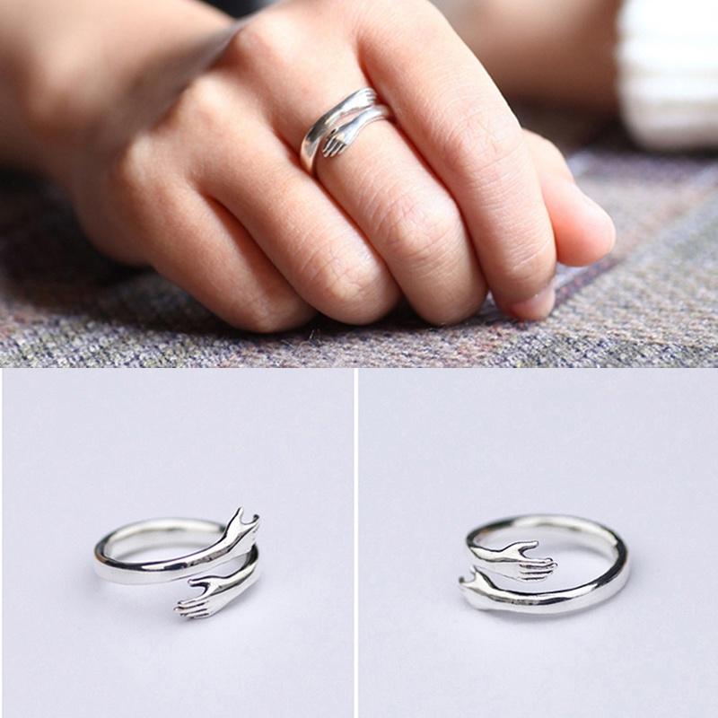 Buy Trend Simple Hug Shape Open Ring Couple Ring Jewelry Gifts at ...
