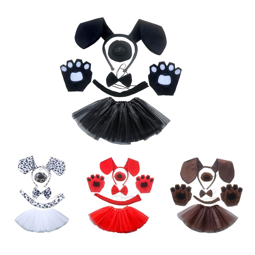 Buy 6x Halloween Dachshund Dog Nose Ears Headband Bow Tail Skirt Gloves ...
