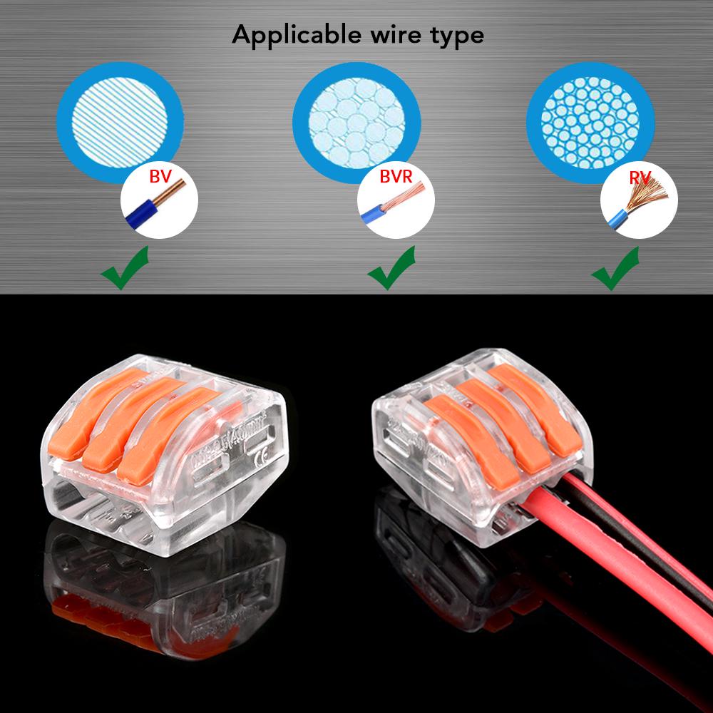 Buy 50Pcs 2/3/5 Pin Connection Terminal Set Fast Conductor Jointer Wire ...