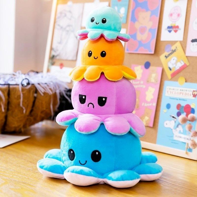 Buy Mini 20/30/40/50cm Double Side Flip Octopus Doll Plush Face ...