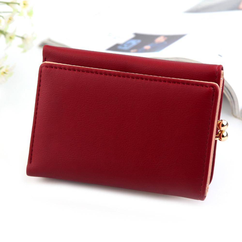 Buy Fashion Wallet Women Lady Short Wallets Black Red Color Mini Money ...