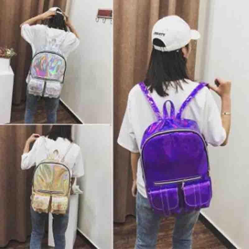 Buy Women Travel Casual Large Capacity Shiny Backpack at affordable ...