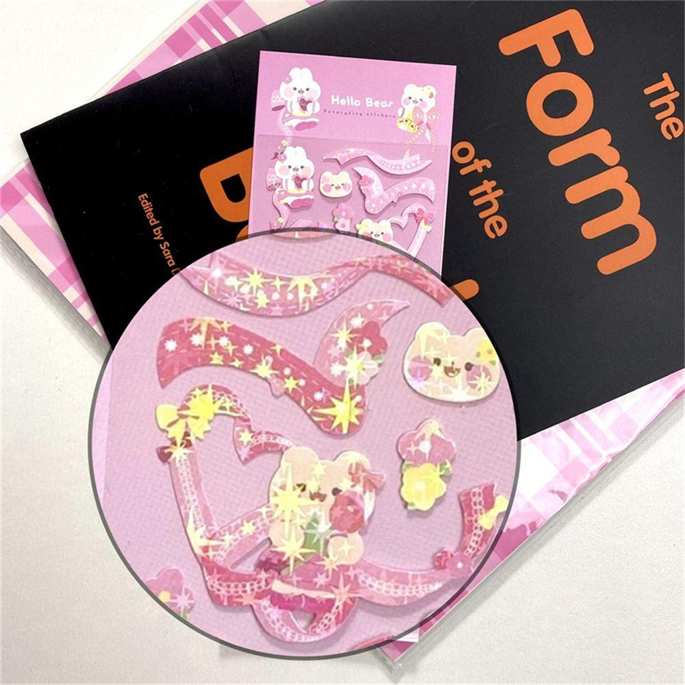 Cheap Card Making Album Stationery Cute Flower Bear Ribbon Sticker ...