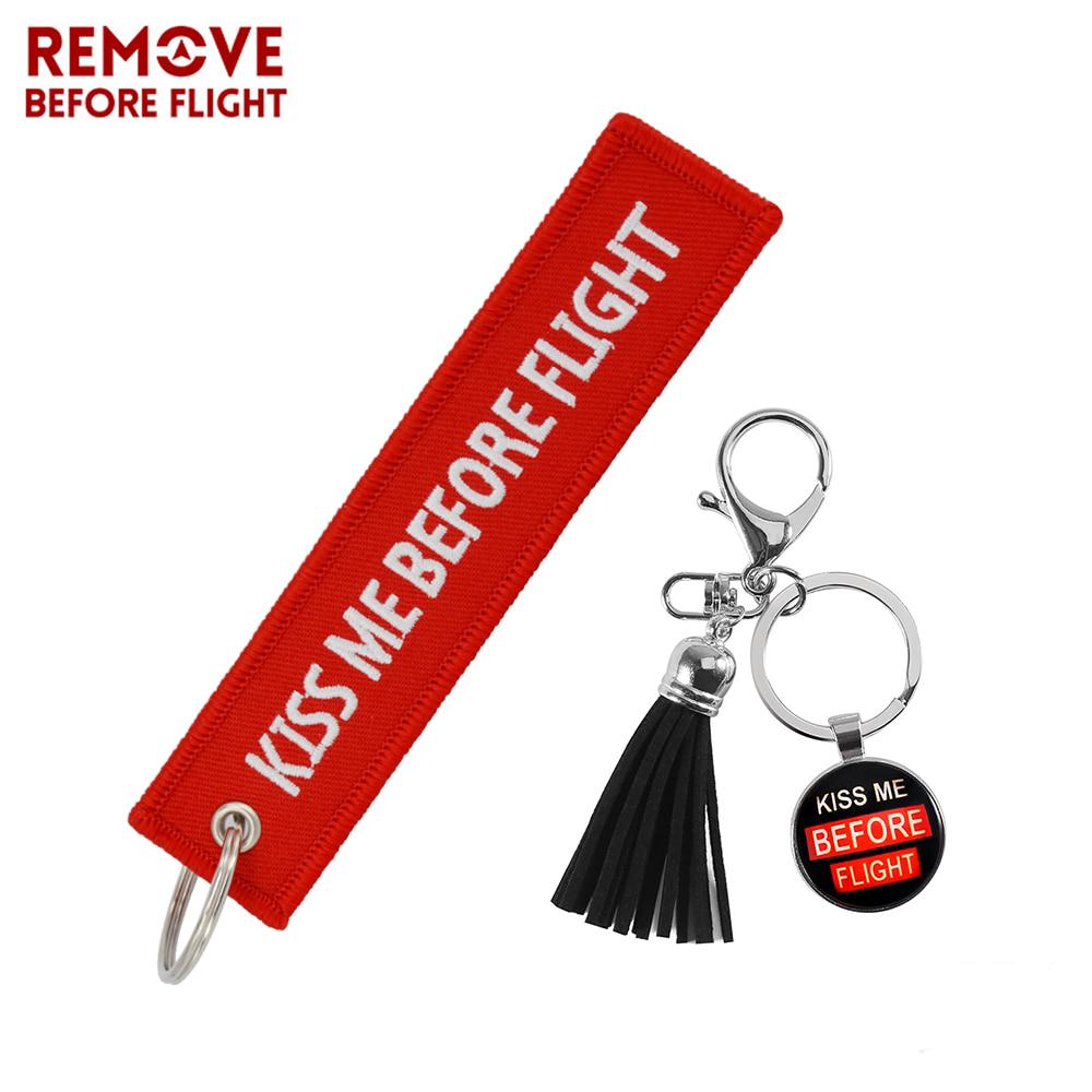 Buy Mixed 2 PCS Kiss Me Before Flight Keychain for Bags Jewelry ...