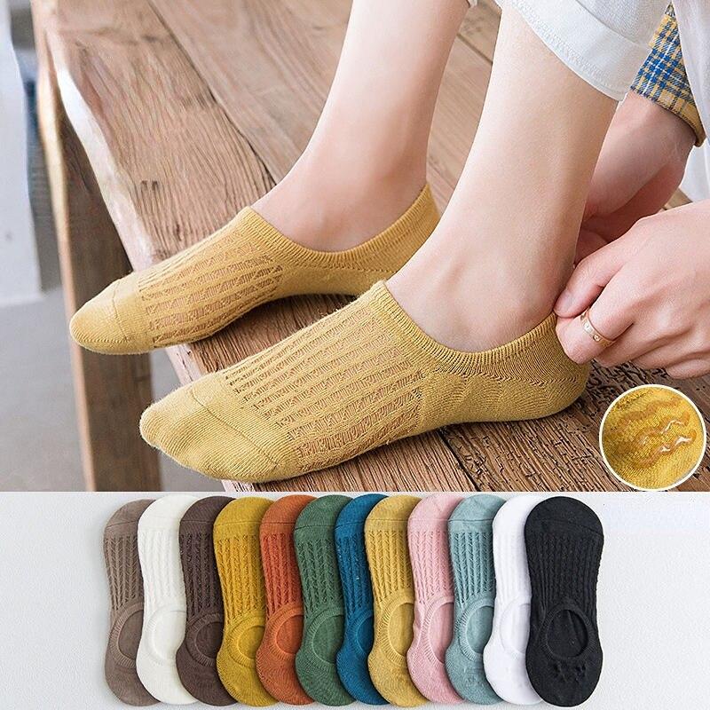 5 Pairs /Set Women Socks Silicone Breathable Non -Slip Invisible ...