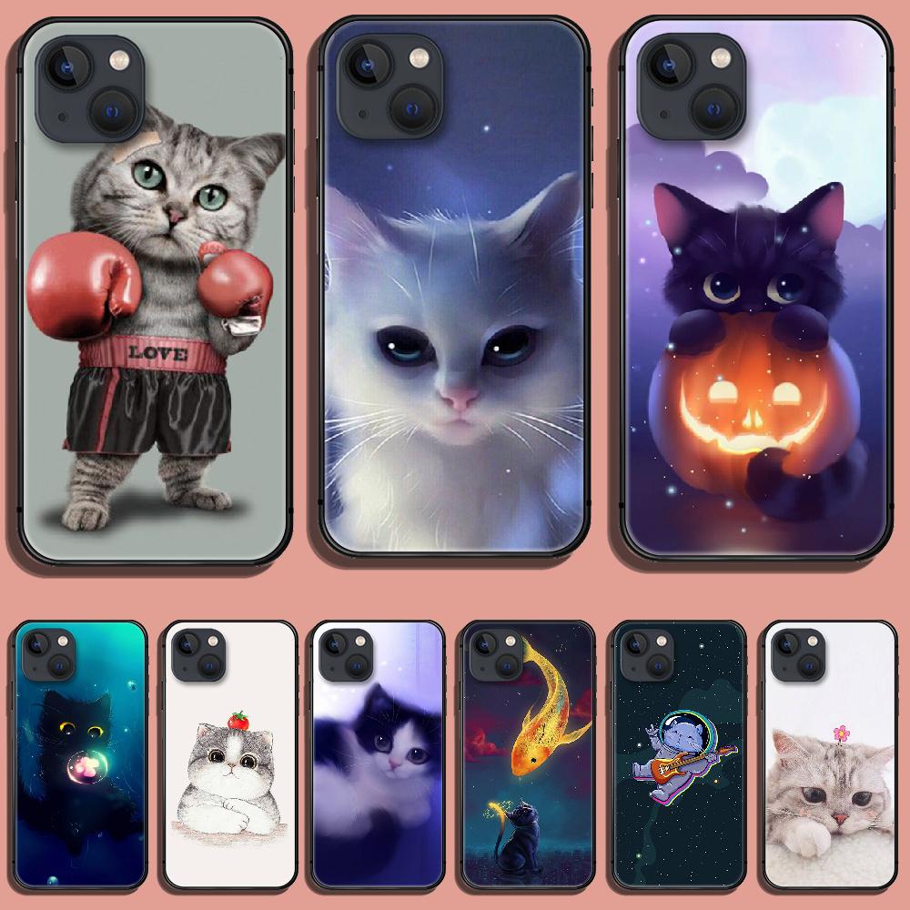Buy Cute cat Phone Case For Iphone Samsung Galaxy Xiaomi Mi Redmi Note ...