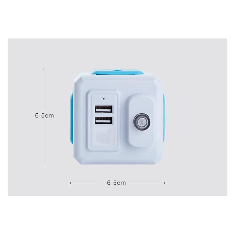 Buy Smart Home Power Cube Plug 4 Socket 2 USB Port Outer Extension ...