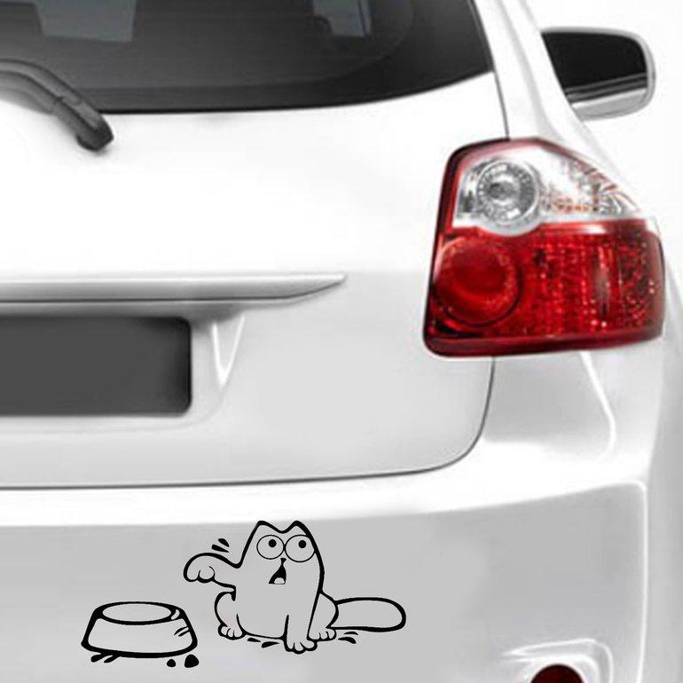 Buy Fu Ling Cute Car Styling Sticker Simon's Cat Hungry Feed Me ...