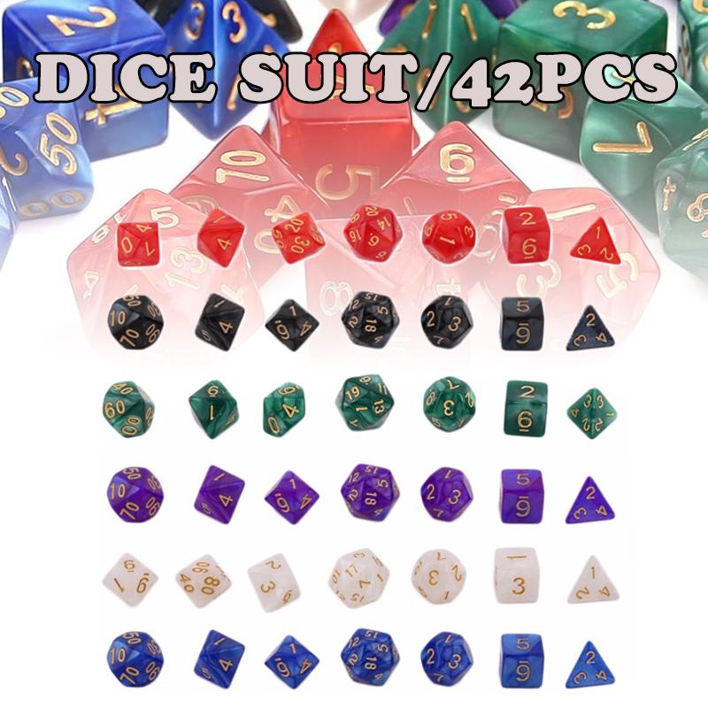 Buy PDTO 42pcs DND Dice 6 Sets Dungeons and Dragons Dice Set 7 Sided ...