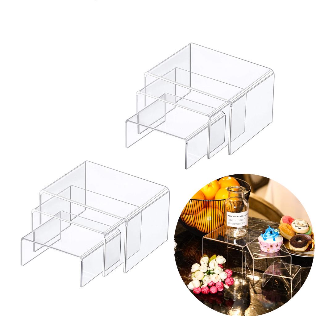 Buy Clear Acrylic Risers Jewelry Display Riser Shelf Showcase Fixture ...