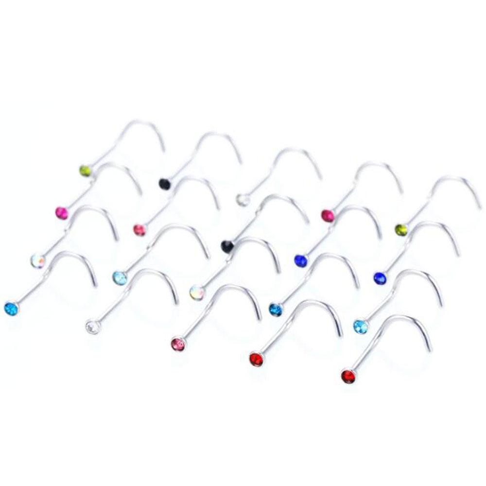 Köp 1pc Stainless Steel Nose Nails with Drill Multicolor Styles Popular ...