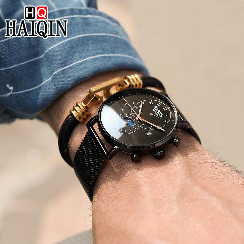 HAIQIN Mens Watches for Men Mechanical Watch Men Automatic Watches Mesh ...