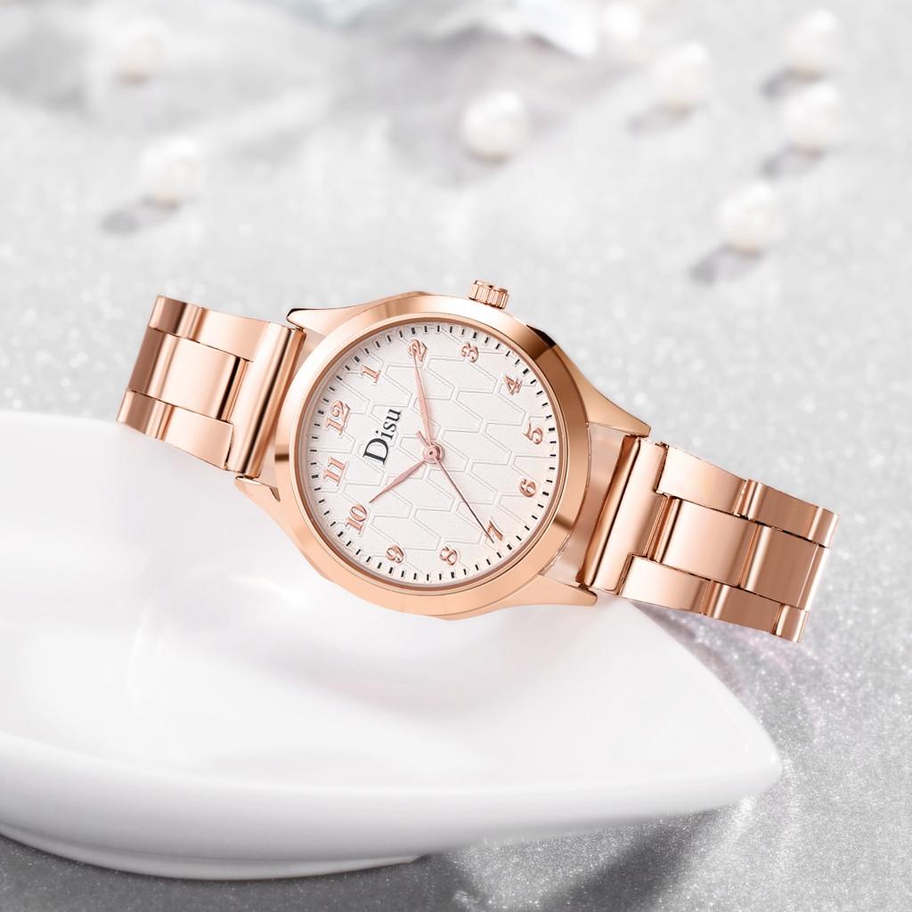 Buy Disu Casual Quartz Steel Strip Precision Scale Women Analog Wrist ...