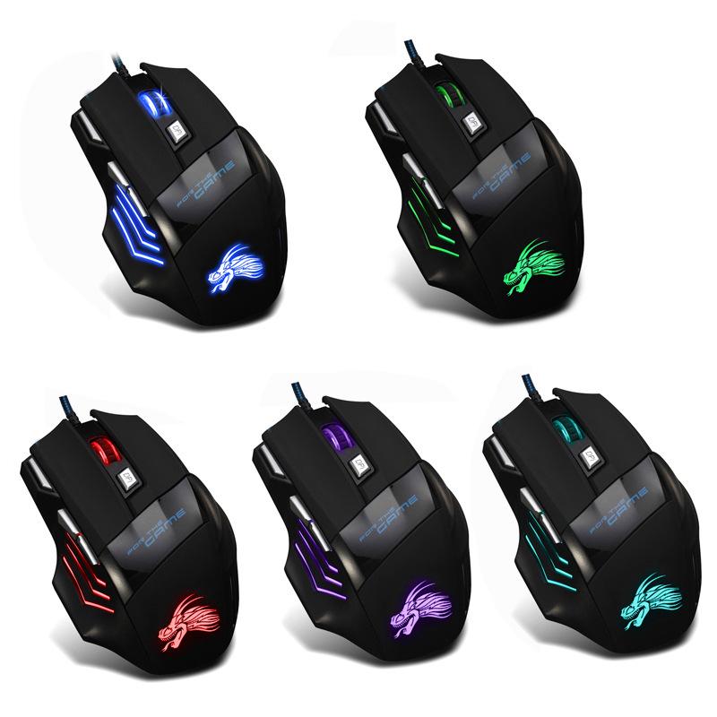 Buy 5500DPI USB Wired Mice Gamer Mouse LED Game Mice Optical Computer ...