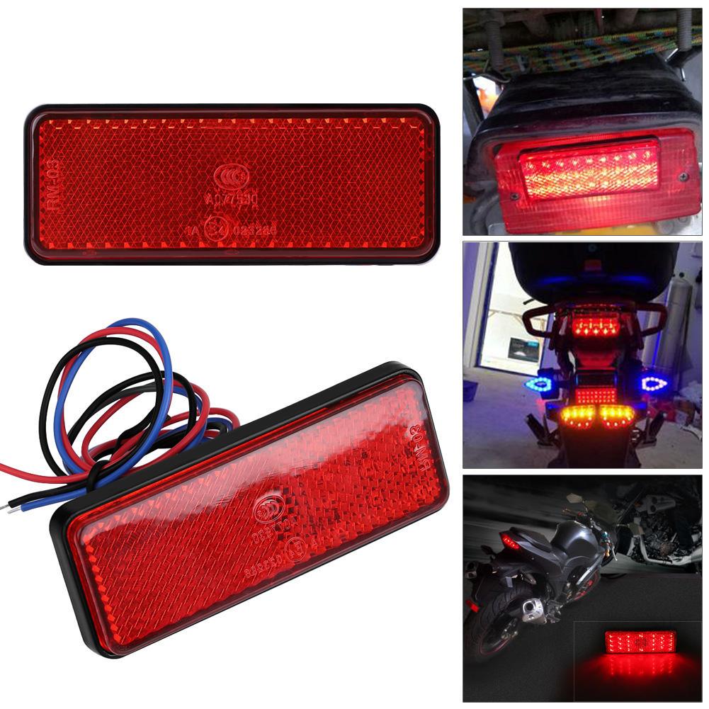 Buy Universal Motorcycle Scooter Moped Rectangle LED Reflector Tail ...