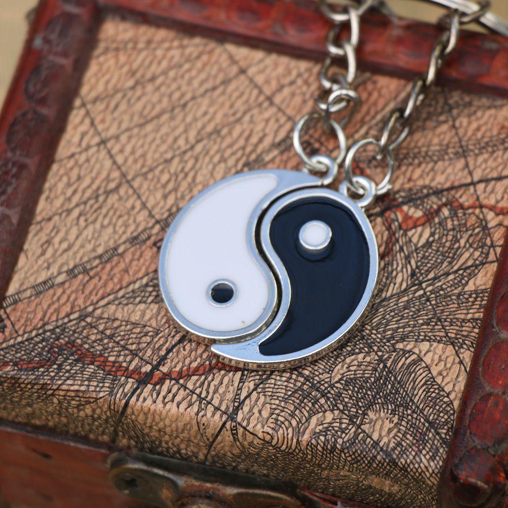 Buy Flap Yin Yang White Black Keychain Key Ring Keychains Trinkets ...