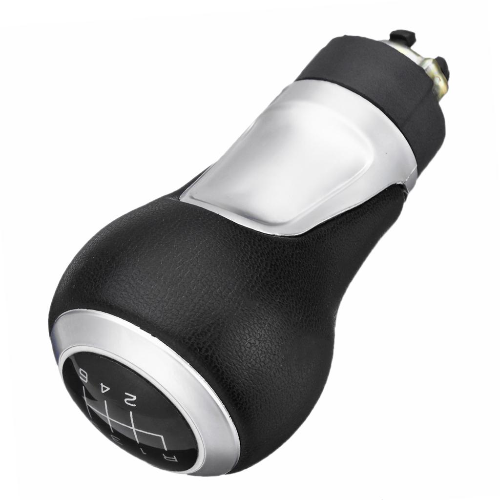 Buy 6 Speed Car PU Leather Black Chrome Gear Knob Shift For Audi Skoda ...