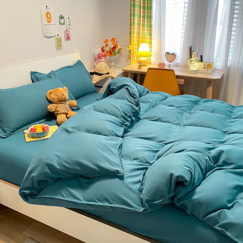 Cheap Solid Bedding Set Soft Flat Sheets Duvet Quilt Cover Pillowcase ...