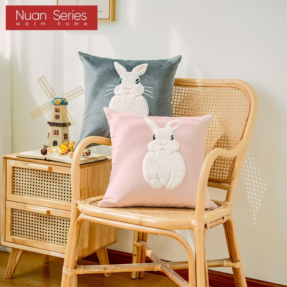Buy 1PC Korean Style Cute Rabbit Sofa Pillowcase Cushion Cover Office ...