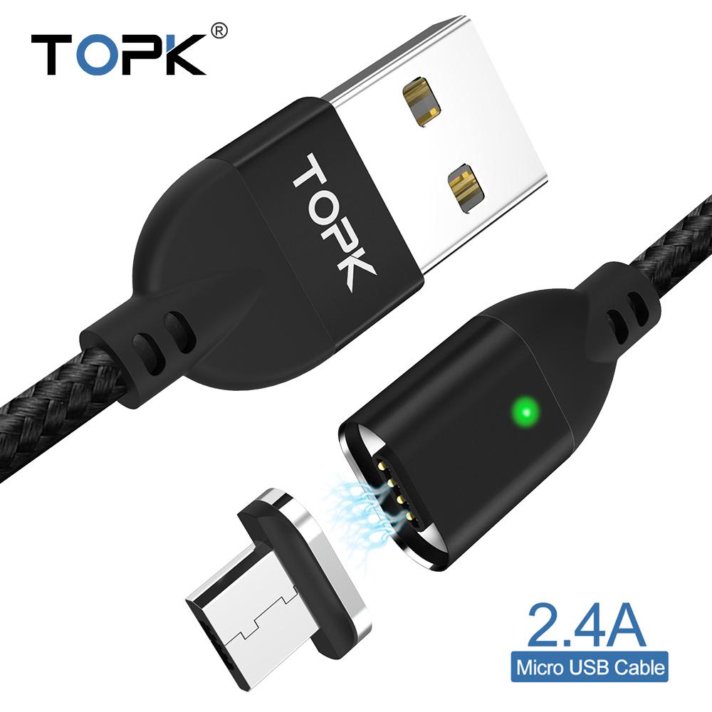 Buy TOPK Magnetic Micro USB Cable For Samsung Galaxy S7 Xiaomi Redmi ...