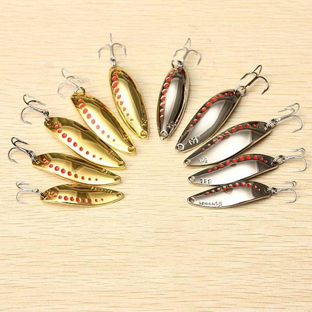 Buy Metal Spinner Spoon Fishing Lure Crankbait Leech Treble Hook ...