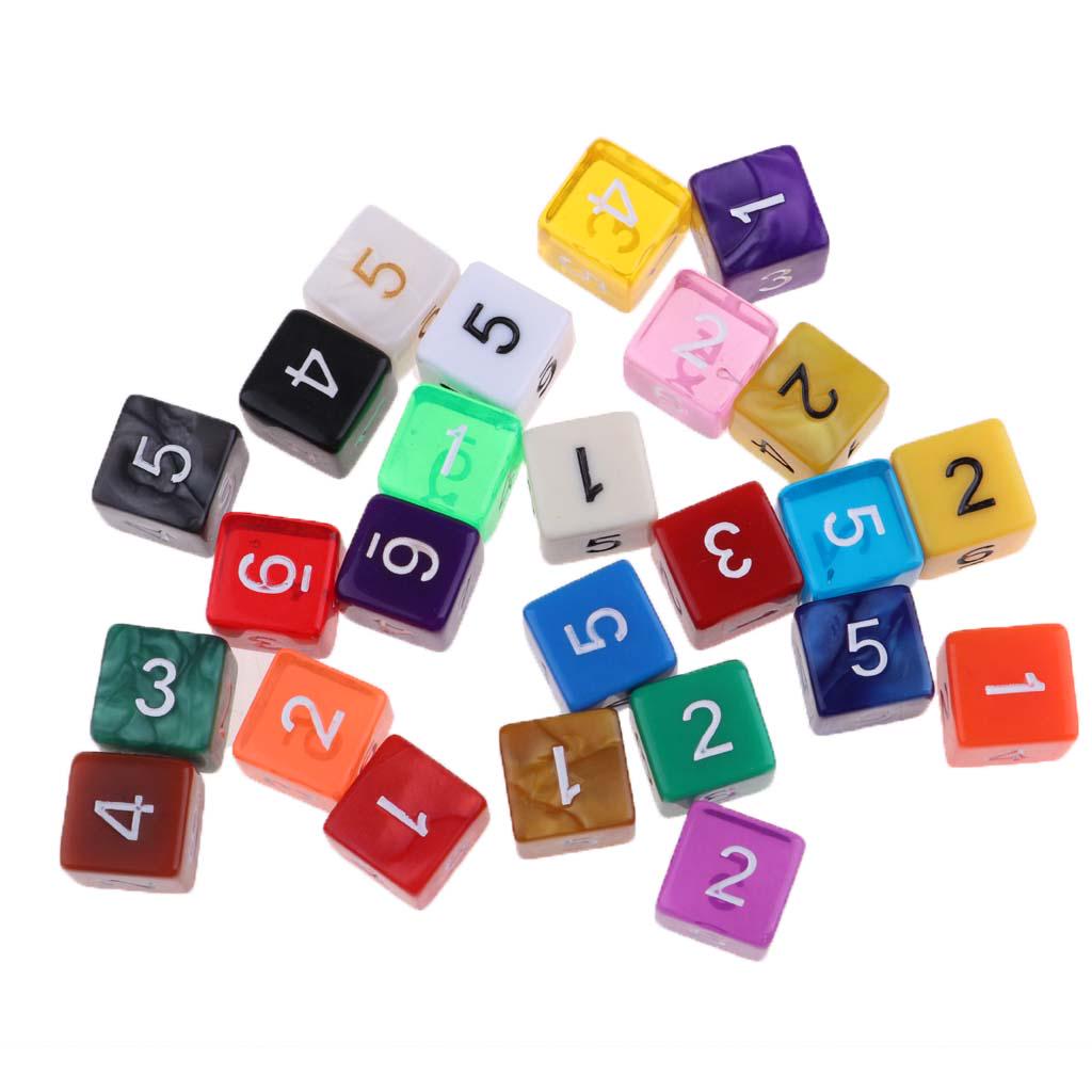 Buy 25 Pcs Polyhedral D6 Dice for TRPG Game Dungeons and Dragons Random ...