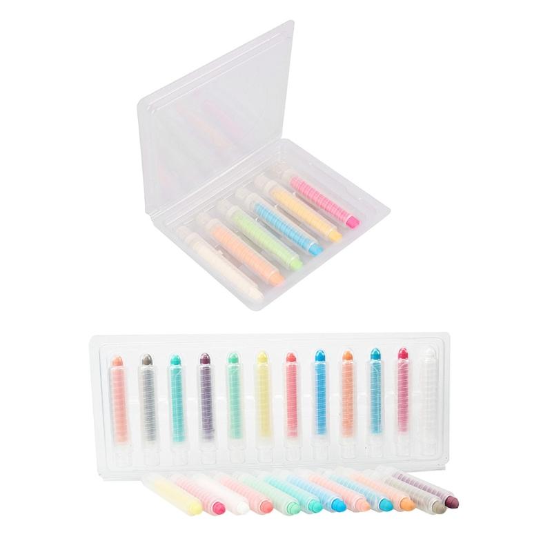 Buy 12pcs/Pack Premium Non-Toxic Colored Dustless Chalk Refillable ...