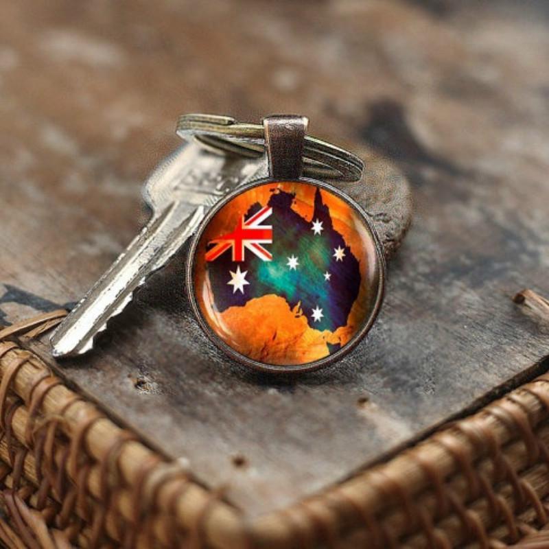 Australian Flag Map Keychain ,Australia Map Keychain ,Australian Flag ...
