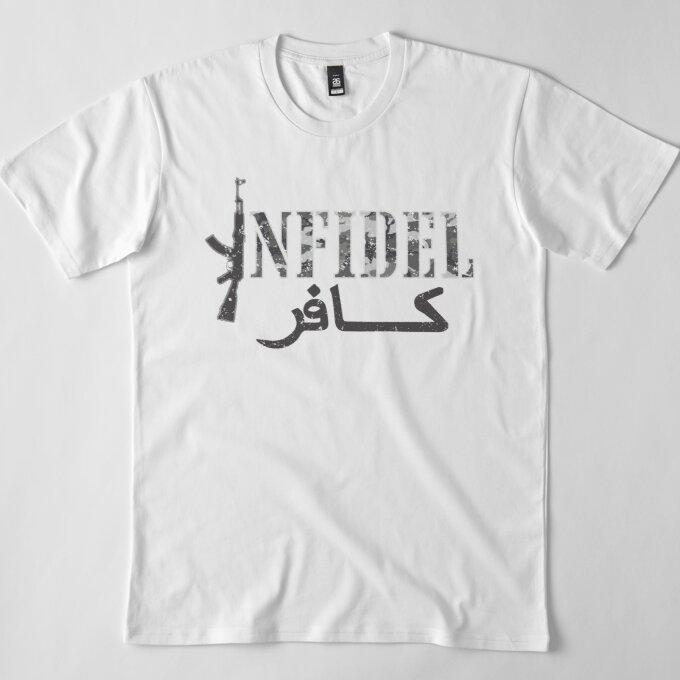 Buy Men Premium Cotton T-Shirt Infidel AK47 Print Tees Funny Harajuku ...