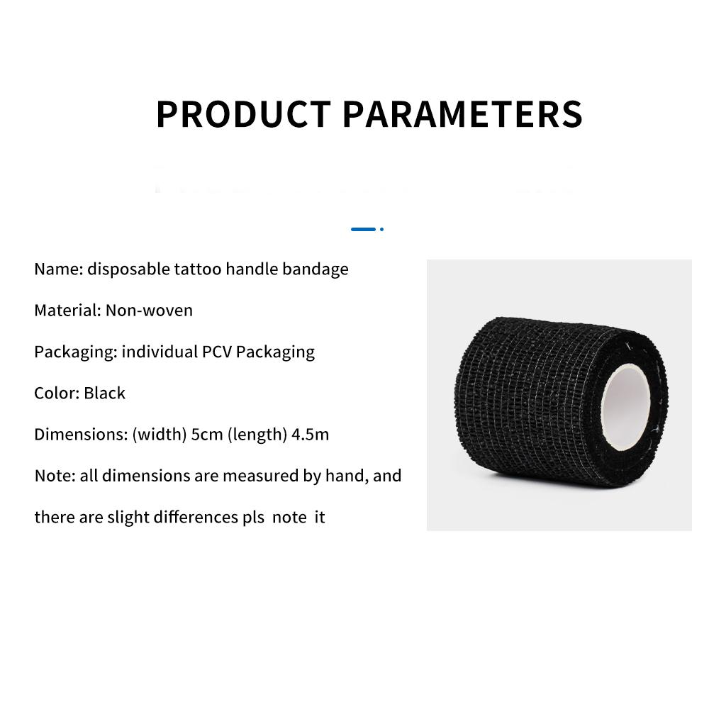 Buy Black Self-adhesive Elastic Bandage Grip Cover Wrap Tape Tattoo ...