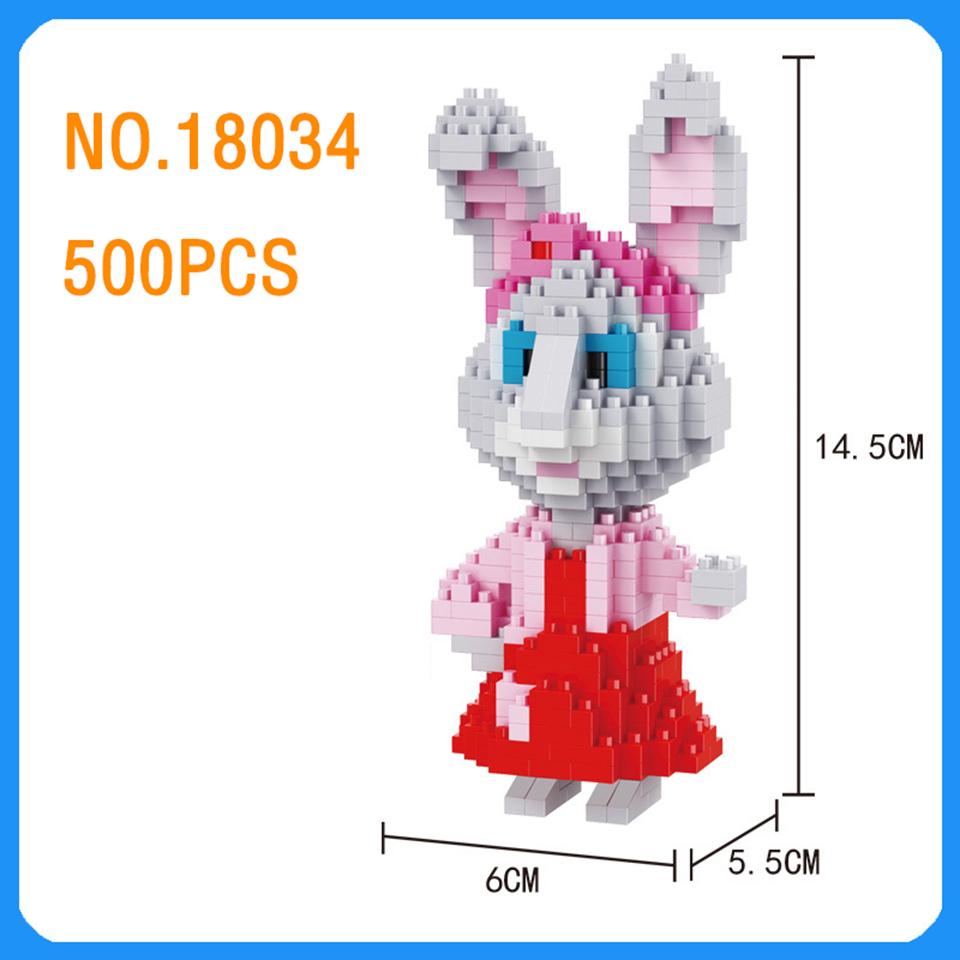 Rabbit Nanoblock Animal Building Blocks for Kids Mini Micro Diamond ...
