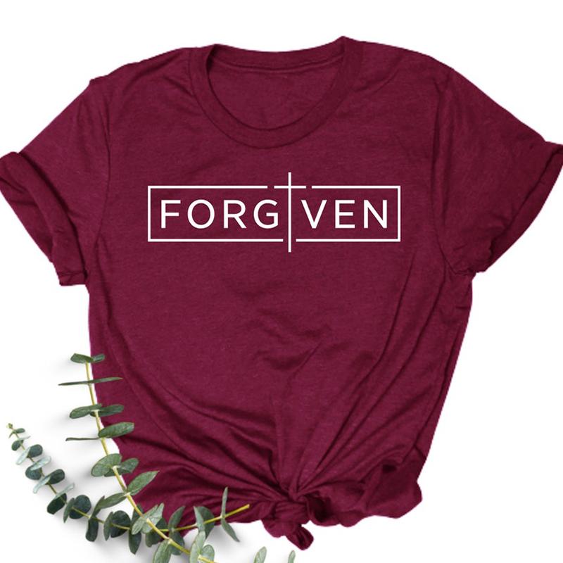 Buy Forgiven Box Printed Women's T Shirt Cotton Religious Clothing ...